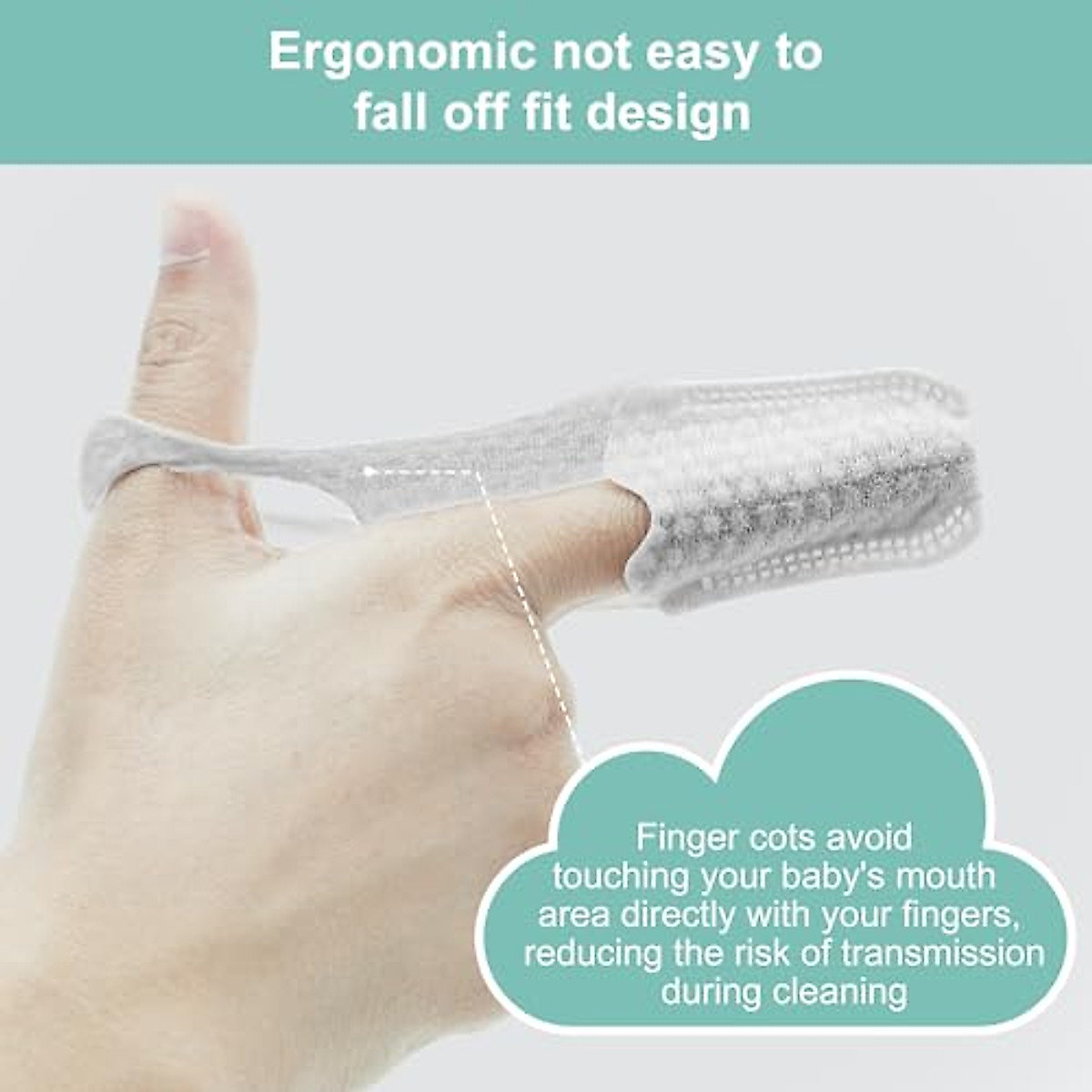 35PCS Finger Cots Baby Mouth Cleaner, Baby Tongue Cleaner Newborn Brushes Teeth With Fingers For 0-36 Months Toddler Care Of Baby Mouth, Baby Finger Toothbrush Cleans Teeth, Wipes Tongue Surface