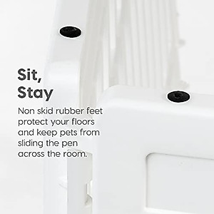 IRIS USA 24" Exercise 4-Panel Pet Playpen with Door, Dog Playpen, Puppy Playpen, for Puppies and Small Dogs, Keep Pets Secure, Easy Assemble, Fold It Down, Easy Storing, Customizable, White