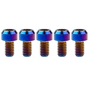 Wanyifa Titanium Torx Square Head M6 x 10 15 20 25 30 35 40 45 50 60 65 70 80mm Screw Pack of 5 (Burn Blue, M6x10mm)