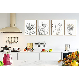 Herzii Botanical Plant Wall Art Prints- Sets Of 4 (8x10 ) Unframed Wall Decor- Pictures Minimalist Wall Art Photo - Nordic Style Eucalyptus And Lavander Leaf Prints-Modern Art Boho Print Decor - Farmhouse, Kitchen, Bedroom Wall Decor