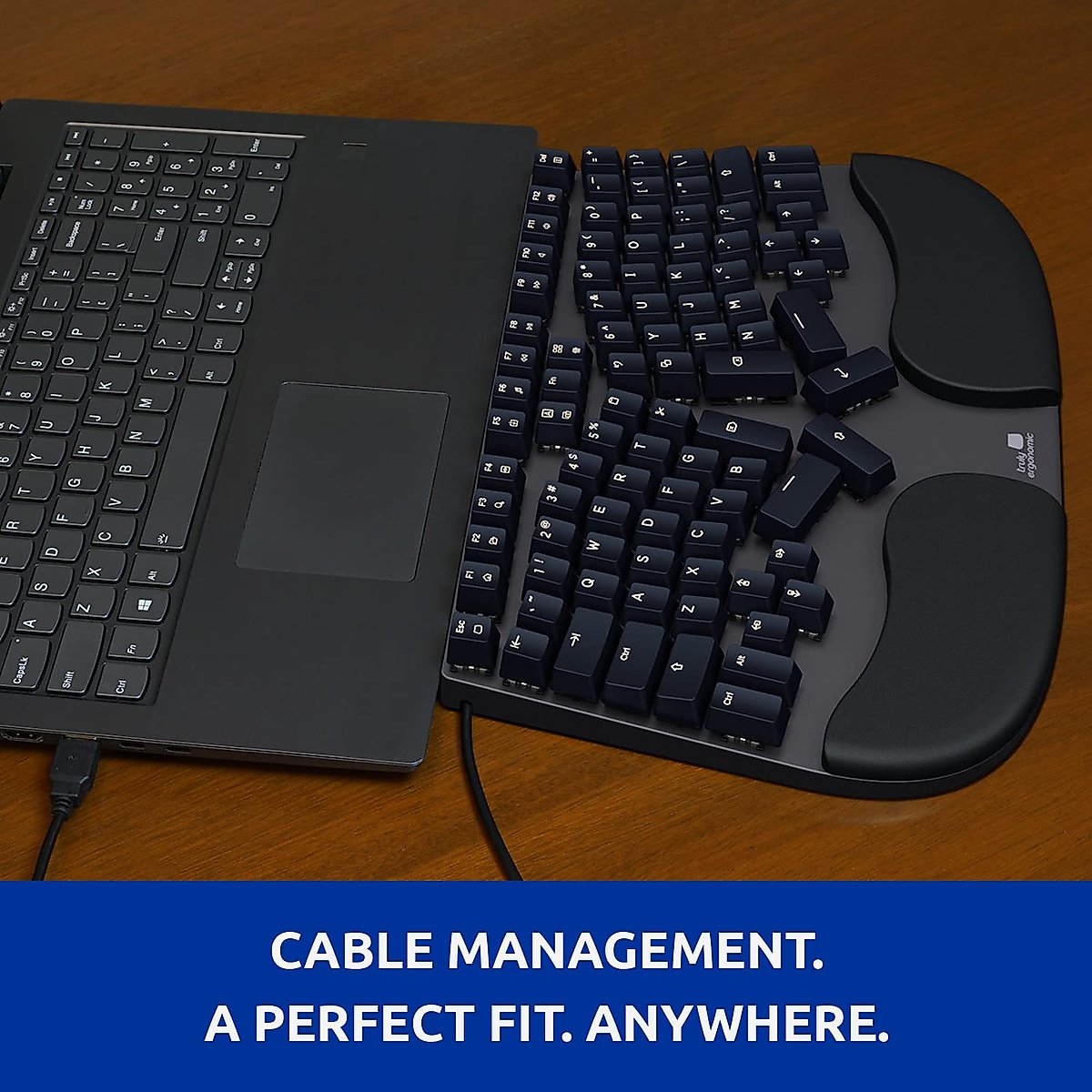 Truly Ergonomic Cleave Keyboard - Tactile Optical Mechanical Switches Better Than Cherry MX, Natural Typing, Comfortable Palmrest, Backlight, Strong Aluminum Body, Best Split Keyboard, Windows/Mac