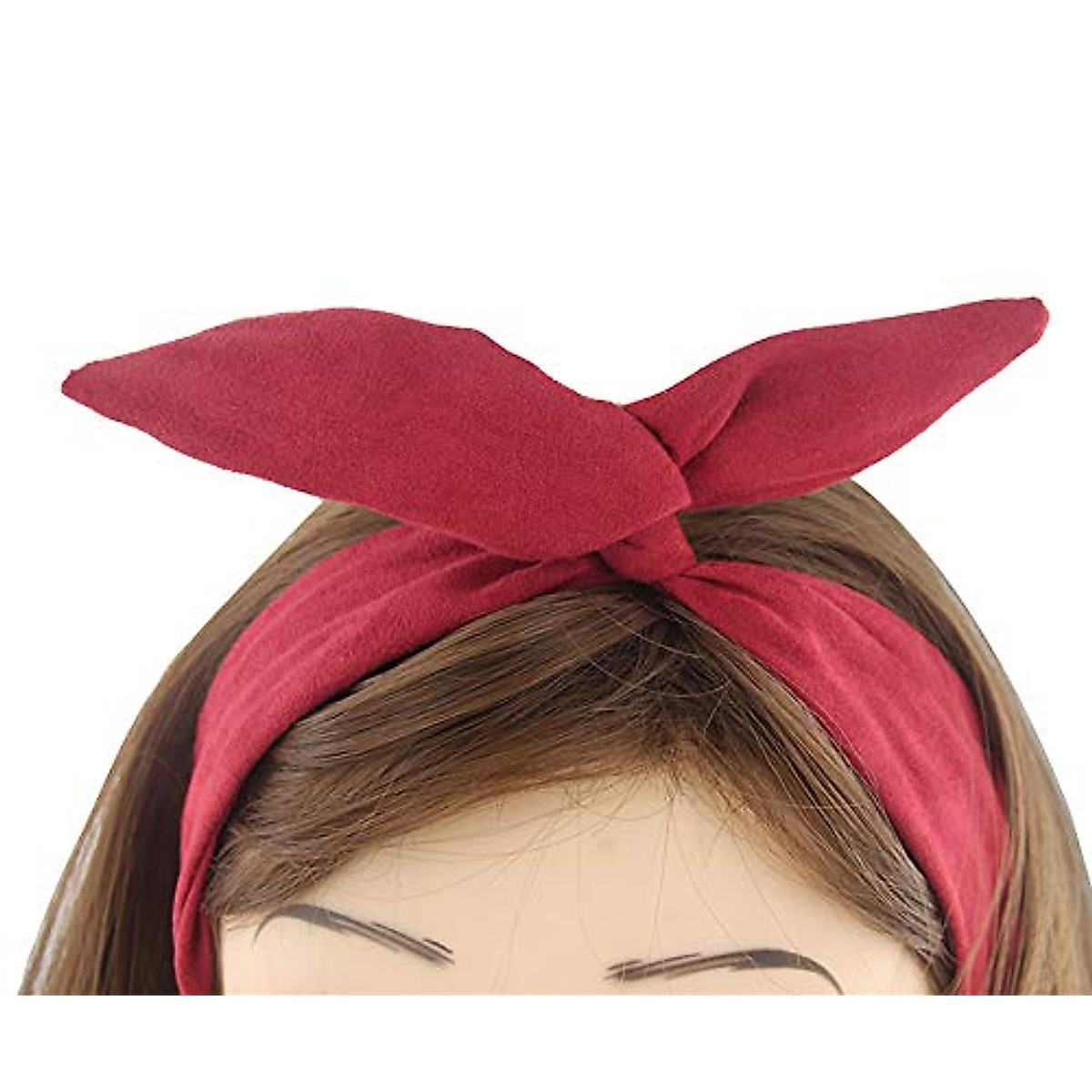Yeshan Solid Color Wire headbands for Women with Rabbit ears Bow Headband, Twist Wired Headbands,Yoga Sports Head Wraps Hair Accessory,Pack of 9