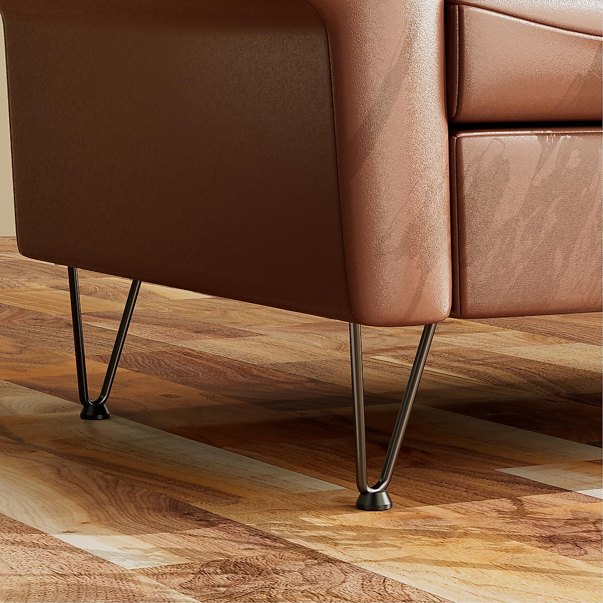 HOOSHEE 6 Inch Hairpin Furniture Legs(900Lb),Solid Metal Hairpin Table Legs,Heavy Duty Table Legs,DIY Projects for TV Stand, Cabinet, Coffee Table, Desk etc with Rubber Floor Protectors Black 4Pcs