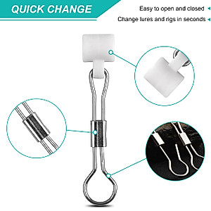 Fishing Line Sinker Slides with Safety Snaps, 30Pcs/Box High Strength Fishing Clip Snap Sinker Fishing Line Connector for Fishing Tackle