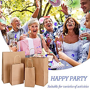 TOMNK 40pcs Brown Paper Bags with Handles Mixed Size Kraft Paper Bags, Gift Bags Bulk for Gifts, Shopping, Packaging, Merchandise, Grocery and Craft (4 Sizes)