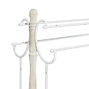 Deco 79 Wood Scroll 4 Shelf Quilt Rack, 34" x 14" x 40", Light Brown