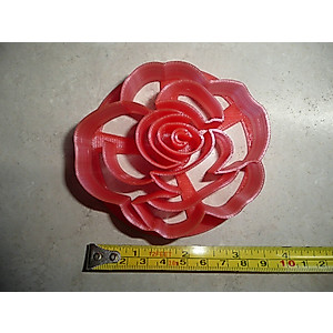 ROSE FLOWER DESIGN PATTERN CONCHA CUTTER MEXICAN SWEET BREAD STAMP MADE IN USA PR4518 Red