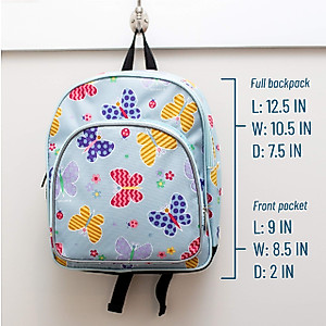 Wildkin 12-Inch Kids Backpack for Boys & Girls, Perfect for Daycare and Preschool, Toddler Bags Features Padded Back & Adjustable Strap, Ideal for School & Travel Backpacks (Butterfly Garden)