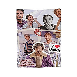 JULES Soft Pedro Pascal Collage Blanket 40'' x 50'' Flannel Fleece Blankets for Home Sofa Bed Room