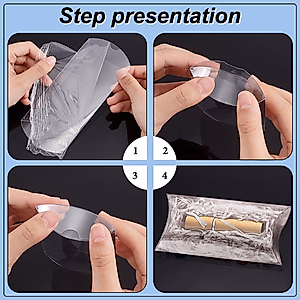 BENECREAT 30 Packs Clear Plastic Pillow Favor Box Candy Treat Gift Box for Wedding Party Packing Box, Over Size - 5.5x2.5x1