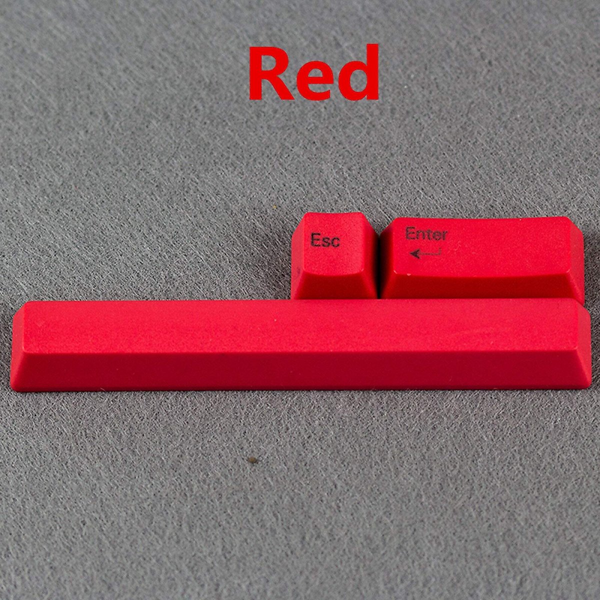1 Set ESC Enter SpaceBar Keycap Thick PBT Key Caps OEM Height for Cherry MX Switches Gaming Mechanical Keyboard (Red)