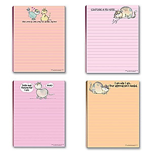Stonehouse Collection Cat Notepads - 4 Assorted Funny Cat Note Pads - USA Made (Cat)