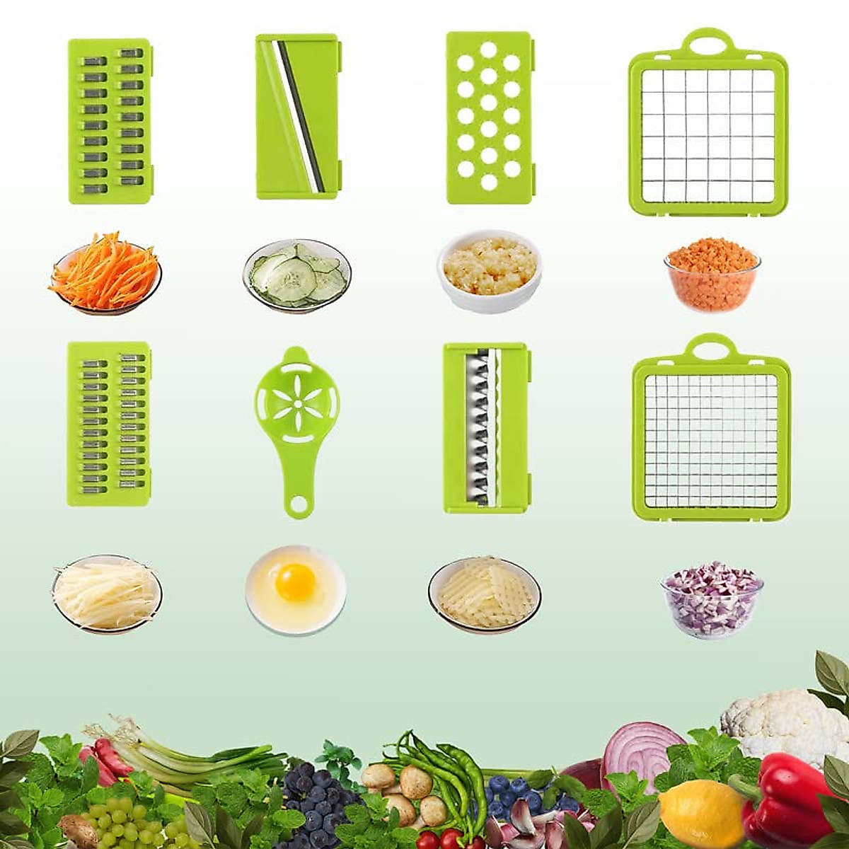 Improved Vegetable Chopper, 14-in-1 Safe Chopper Vegetable Cutter,Onion Chopper,Veggie Chopper,Chopper,Food Chopper,Food Chopper Manual Hand,Vegetable Slicer,Kitchen Gadgets