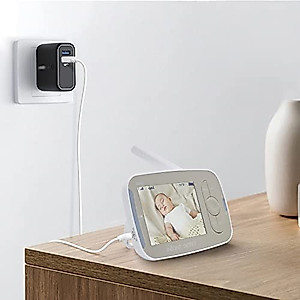 Smays Charger Cable Replacement for Infant Optics DXR-8 / DXR8 PRO Monitor Unit, Round-Pin Power Cord 2-Pack