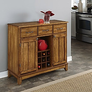 Buffet of Buffets Cottage Oak with Wood Top by Home Styles, Large Server with Cottage Oak Wood Top