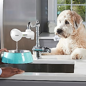 PUR Faucet Mount Water Filtration System, 2-in-1 Powerful Filtration with Lead Reduction, Horizontal, White, PFM150W