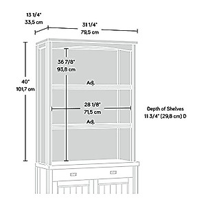 Sauder Costa Library Hutch, Chalked Chestnut finish