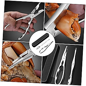Cabilock 1 Set Crab Eating Tool Household Tools Metal Forks Stainless Steel Set Seafood Crab Utensils Seafood Sheller Seafood Eating Tools Crab Picks Crab Leg Crackers Gadgets Shelled