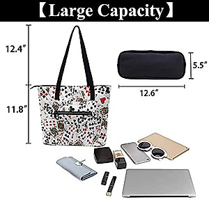 Playing Poker Cards Shoulder Tote Bag Purse Top Handle Satchel Handbag For Women Work School Travel Business Shopping Casual