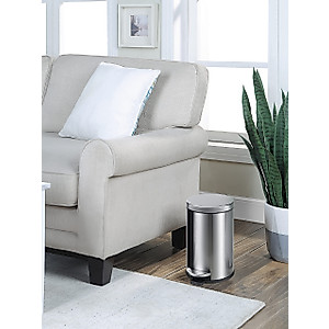 SunnyPoint 4.5 Liter / 1.2 Gallon Round Trash Can with Plastic Inner Bucket; Bathroom, Office, Kitchen and Bedroom Step On and Slow Close (S.N)