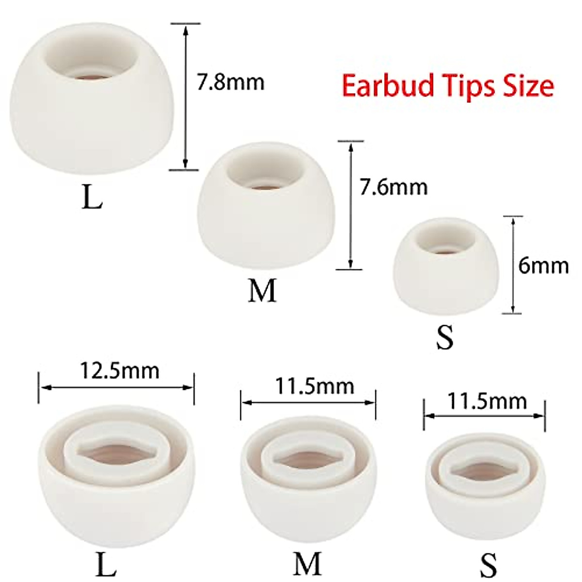 Earbud Tips Earbud Replacement Tips Earbuds Replacement Tips Ear Covers Earbud Tip Headphone Earbud Tips Earbuds Rubber Tips Earbud Pads Replacement Compatible with Samsung Galaxy Buds Pro Silver