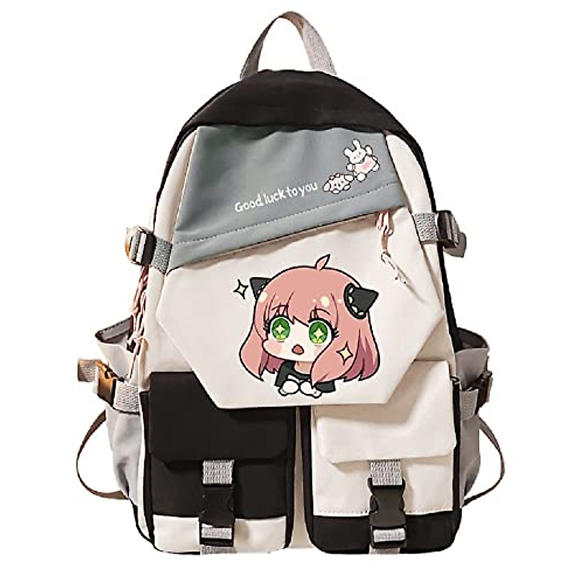 Iuene Anime Teenage Student Anya Forger Shoulder Bag High-Capacity School Backpack Bag Twilight Bookbag Yor Forger Sports Bag (Black-5, One Size)
