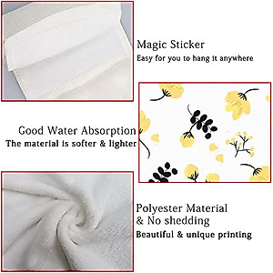 Kitchen Towel-Cute Yellow Flower-Hand Towels Tie Towel Soft Microfiber Absorbent Washcloth Also for Bathroom Hand Sink Laundry Room RV Tabletop 2pcs