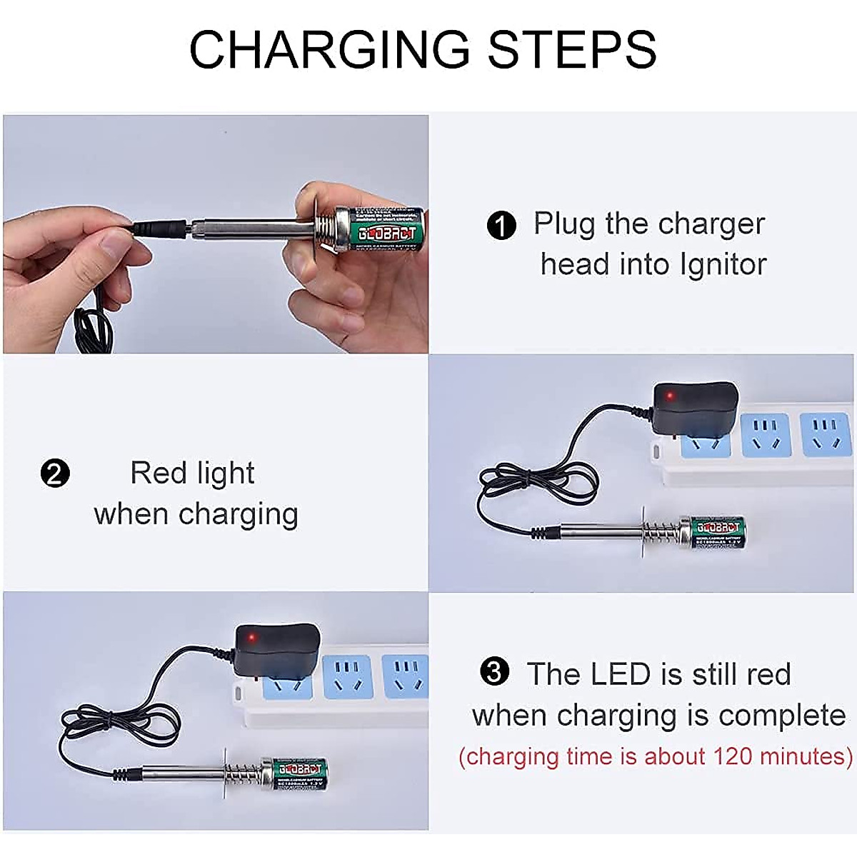 Globact RC Nitro Starter Glow Plug Igniter Charger Tools Fuel Bottle Combo for Redcat HSP Nitro Powered 1/8 1/10 RC Car