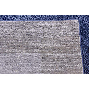 Unique Loom Del Mar Collection Area Rug - Abigail (7' 10" Square, Navy Blue/ Blue)