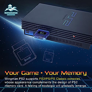 Brook Wingman PS2 Starry Blue Converter - Special Retro Consoles Converter for XB Series X|S, One, 360, Elite 1&2 and PS5/PS4/PS3, Switch Pro Controller on PS2/ PS1/ PS Classic Consoles (Starry Blue)
