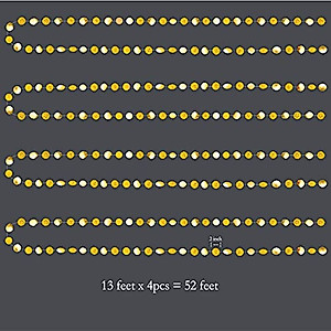 Decor365 Gold Circle dots Garland Golden Party Decorations Glitter Polka Dots Streamers Hanging Backdrop Bunting String Wedding/Birthday/Baby Shower/Graduation/New Year/Christmas/Sweet 16/Bday Decor