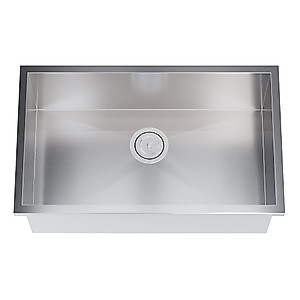 Dowell 9" Deep Undermount Single Bowl 30x18 Stainless Steel Kitchen Sink (18 Gauge, 6002 2318C)