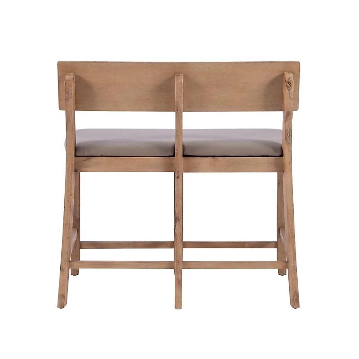 Linon Jordan Wood 25" Counter Height Dining Bench in Washed Gray