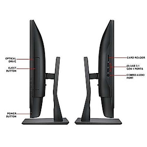 Dell Optiplex 7450 FHD 24in All in One Computer PC (Intel Quad Core i5-6500, 8GB Ram, 256GB SSD, HDMI, WiFi, DVD-RW) Windows 10 Pro (Renewed)