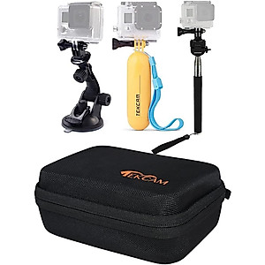 TEKCAM Universal Action Camera Accessories with Small Carrying Case Travel Storage Bag Compatible with Gopro Series Action Camera
