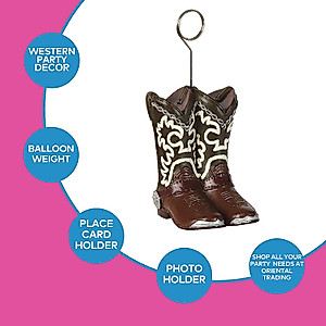 Cowboy Boots Photo & Balloon Holder - Western Party Supplies - 1 Piece