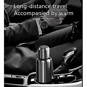 Insulated Water Bottle, 28oz Large Capacity Stainless Steel Thermos Portable Vacuum Travel Cup with Rope for Coffee Hot and Cold Drink