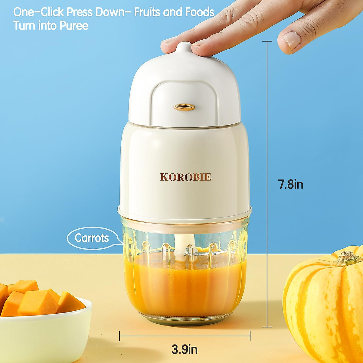 Baby Food Maker - Baby Food Blender Baby Food Processor for Baby Food, Fruit, Vegatable, Meat, Baby Food Puree Maker Make Fresh and Nutritious Meals for Your Little One (White)