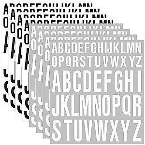 Gersoniel 8 Sheet Halloween Letter Stickers Alphabet Sticker Self Adhesive Letters Vinyl Letter Decals Stick on Letters for Poster Board Sign Craft Mailbox Wal Decor(2 Inch, 3 Inch,White, Black)
