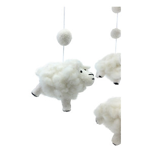 Wool Sheep Lamb Nursery Mobile for Baby's Room Crib Decoration