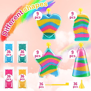Deekin Sand Art Kits for Kids Create Your Own Clear Sand Art Bottles with Funnels and Sticks, DIY Colored Sand Arts and Crafts for Boys Girls(24 Sets)