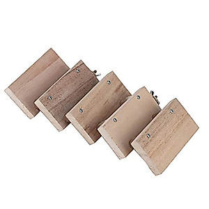 Natural Wood Ladder, 5 Layers Climbing Ladder Stairs for Parrot Guinea Pigs Hamsters Cage Accessories