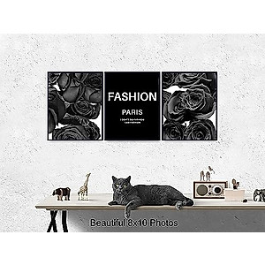 Quote Set - Glam Wall Decor Art print Set - Chic Modern Fashion Design Home Decor for Bedroom, Living room, Bathroom, Office - Luxury Gift for Women, Fashionista - Elegant Black 3-8x10 Unframed