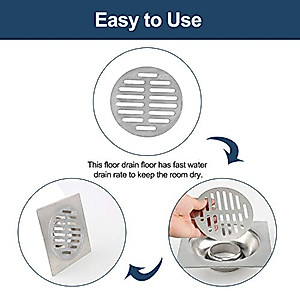 uxcell Stainless Steel Round Sink Floor Drain Strainer Cover 4.5 Inch Dia 2pcs (Pack of 2)