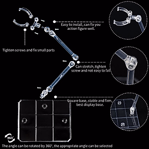 Linhoo Action Figure Stand, 5pcs Action Figure Display Compatible with HG RG SD SHF Gundam Stand 1/144 with Screwdriver