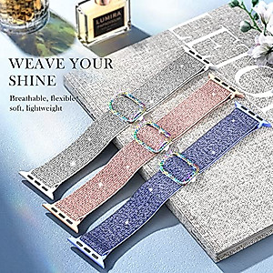 LETOID Stretchy Band Compatible with Apple Watch 38mm 40mm 41mm, 3 Pack Elastic Nylon Straps Women Replacement Braided Sport Solo Loop Wristband for iWatch Series 8 7 6 5 4 3 2 1 SE