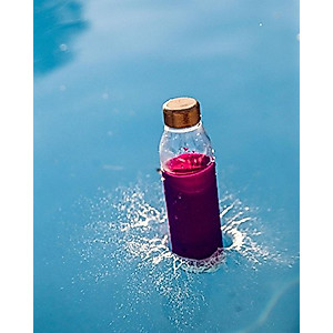 Soma 17 oz. BPA-free Wide Mouth Glass Water Bottle with Silicone Sleeve, Eggplant