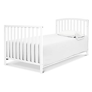 DaVinci Dylan Folding Portable 3-in-1 Convertible Mini Crib and Twin Bed in White, Greenguard Gold Certified