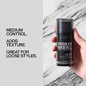 Redken Brews Fiber Cream For Men, Medium Hold, Natural Finish, 3.4 Fl Oz (Pack of 1)