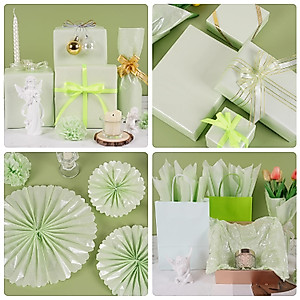 60 Sheets 20"X14" Metallic Green Tissue Paper, Mint Green Tissue Paper Bulk for Gift Bags Crafts Packaging Wrapping, Pearlescent Shimmer Wrapping Tissue Paper for Birthday Baby Shower Wedding